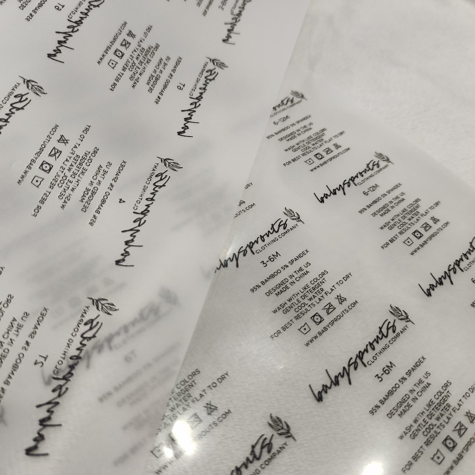 Heat Transfer Neck Tags Custom Private Labels for Clothing Bulk